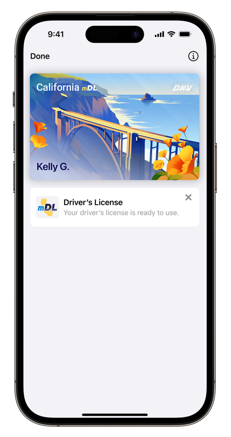 mDL in Apple Wallet - California DMV